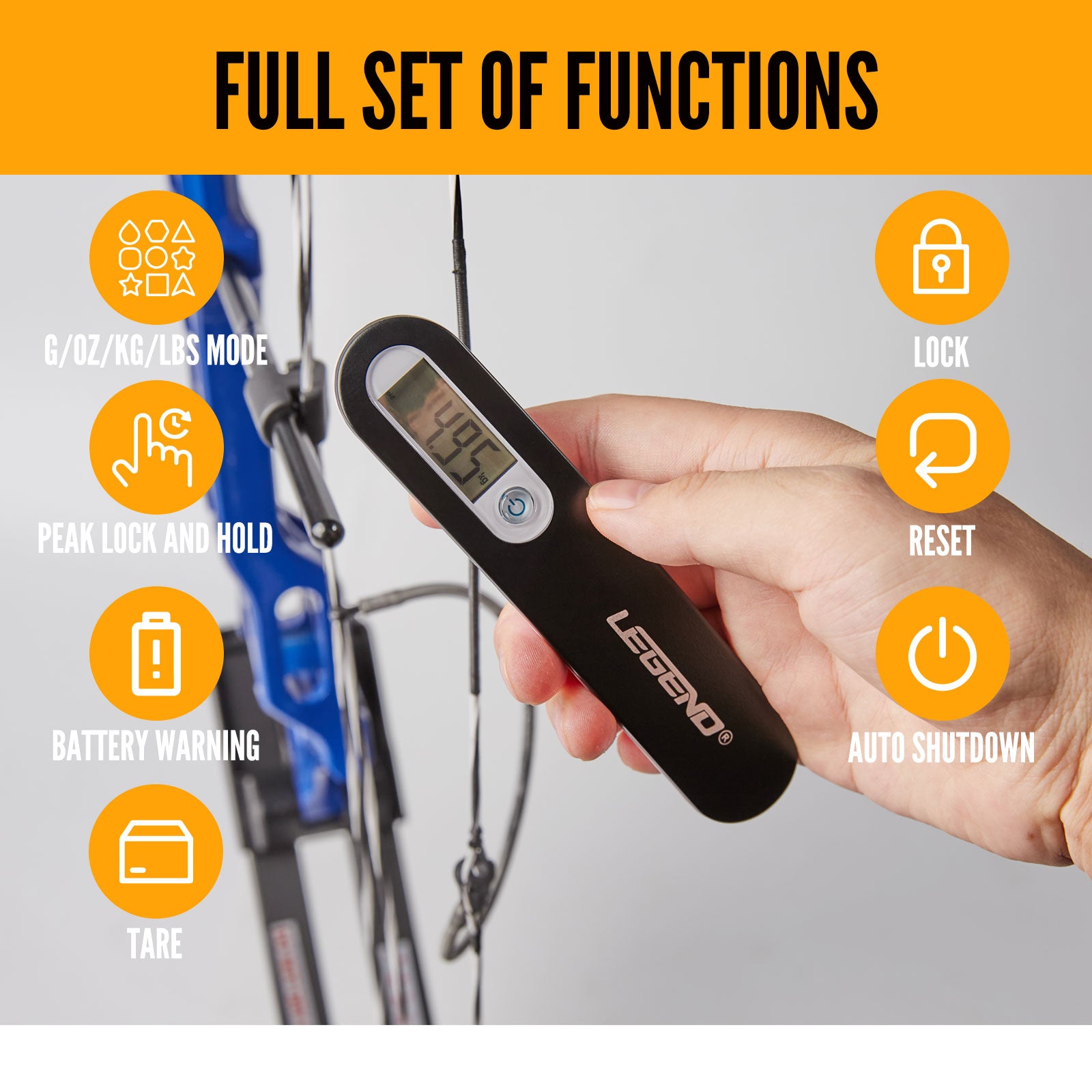 Bow Draw Weight Scale Digital Bow Scale - 110lb Capacity With Peak Hold ...